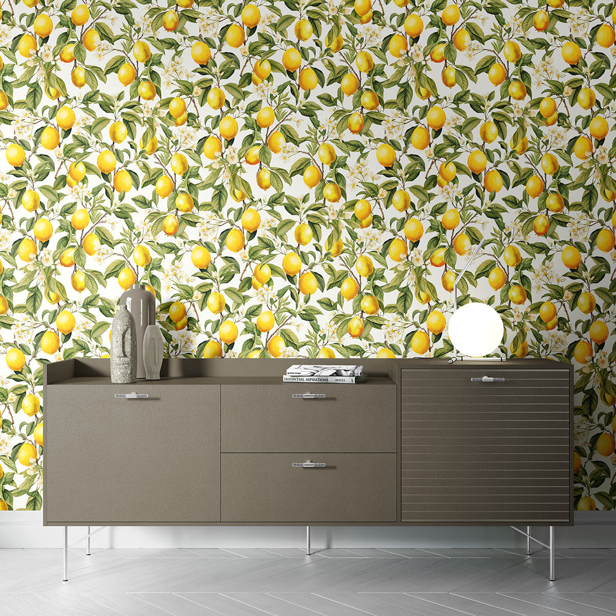 Papier peint panoramique motif citrons Limone - E-Papier-Peint – e ...